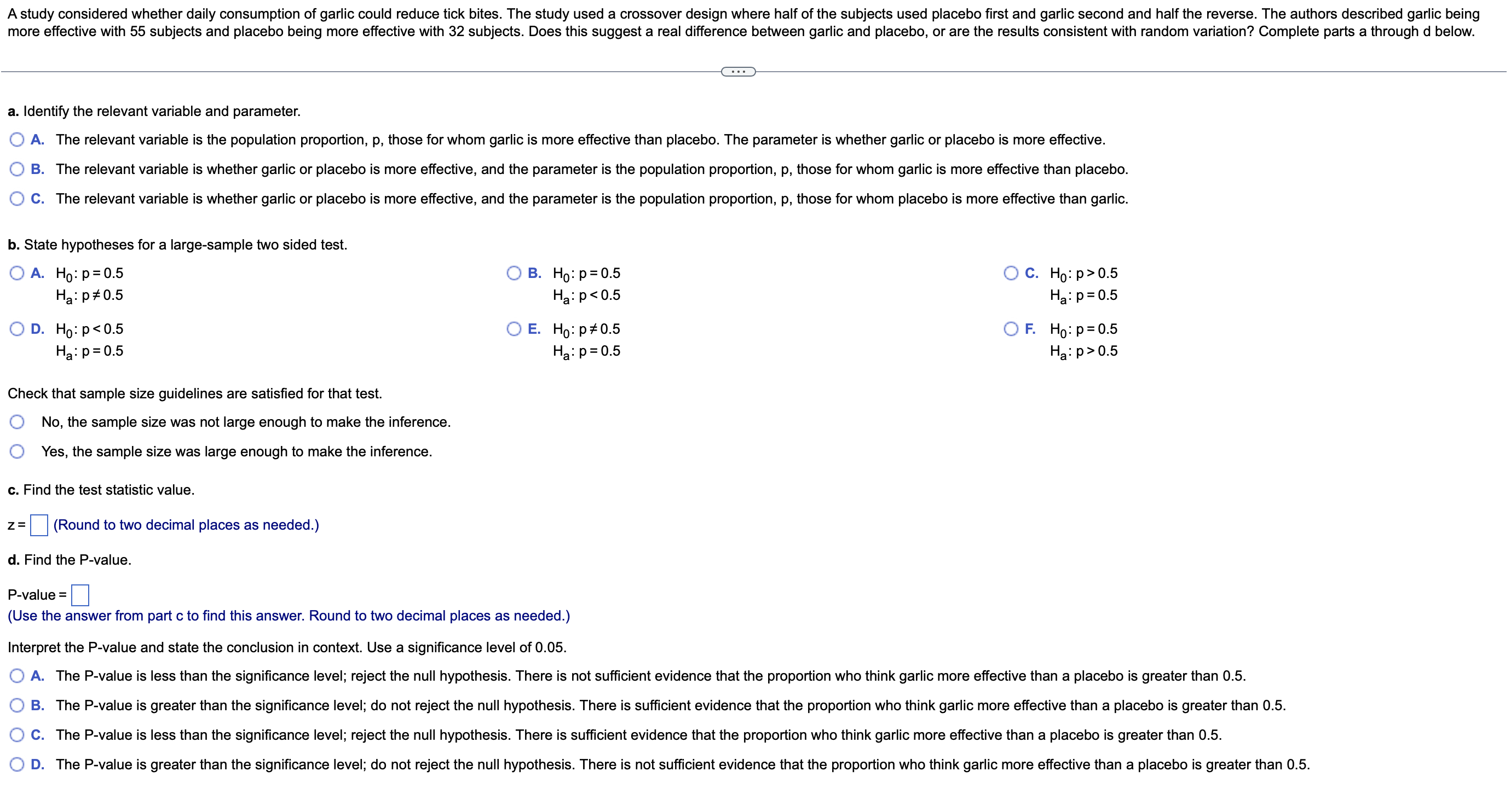 Solved a. Identify the relevant variable and parameter. A. | Chegg.com