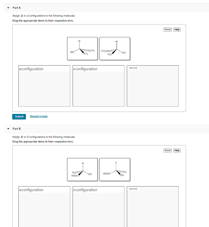 Solved Part A Assign R or S configurations to the following | Chegg.com