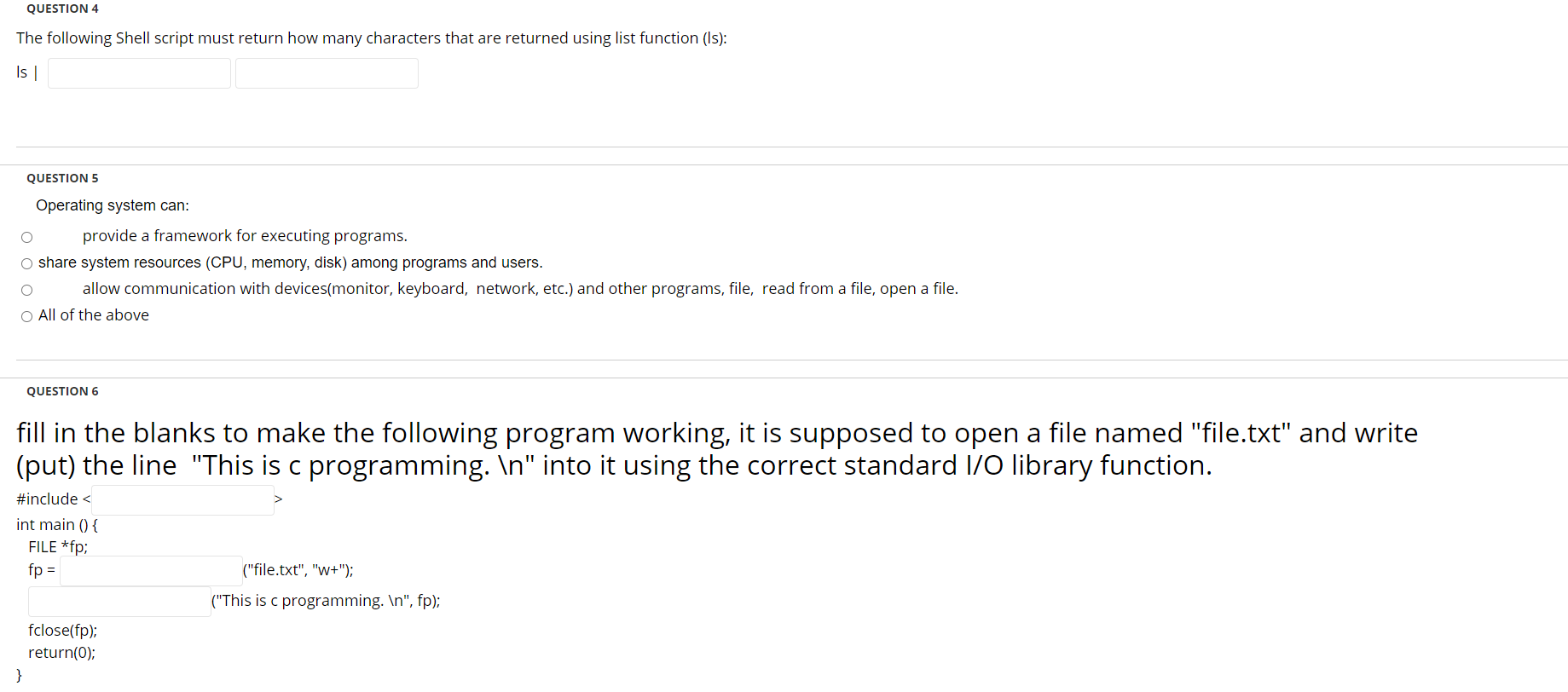Solved QUESTION 4 The following Shell script must return how | Chegg.com