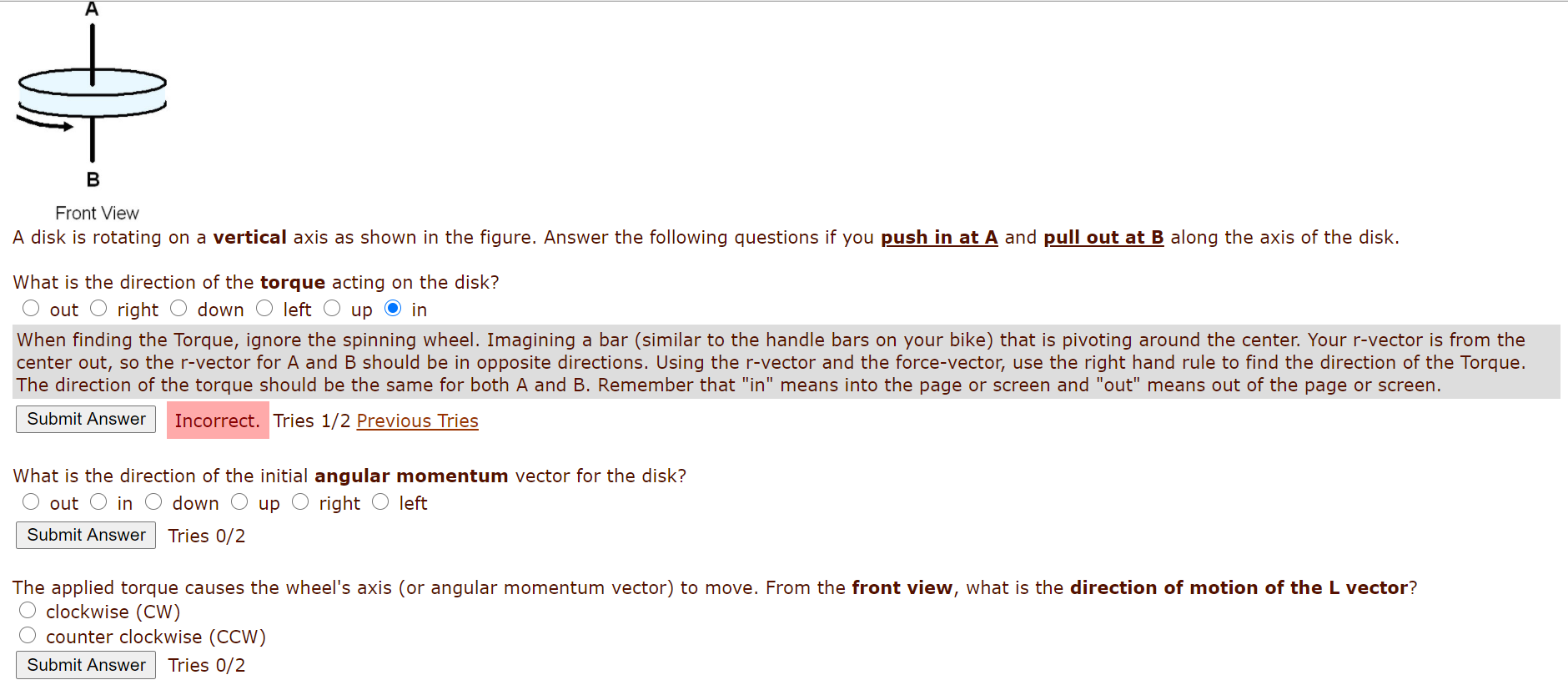 Solved A disk is rotating on a vertical axis as shown in the | Chegg.com