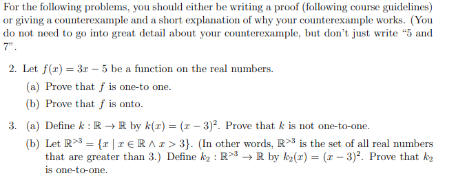 Solved For the following problems, you should either be | Chegg.com