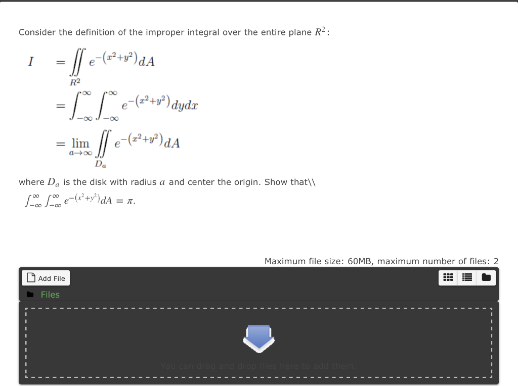 Solved Consider the definition of the improper integral over | Chegg.com