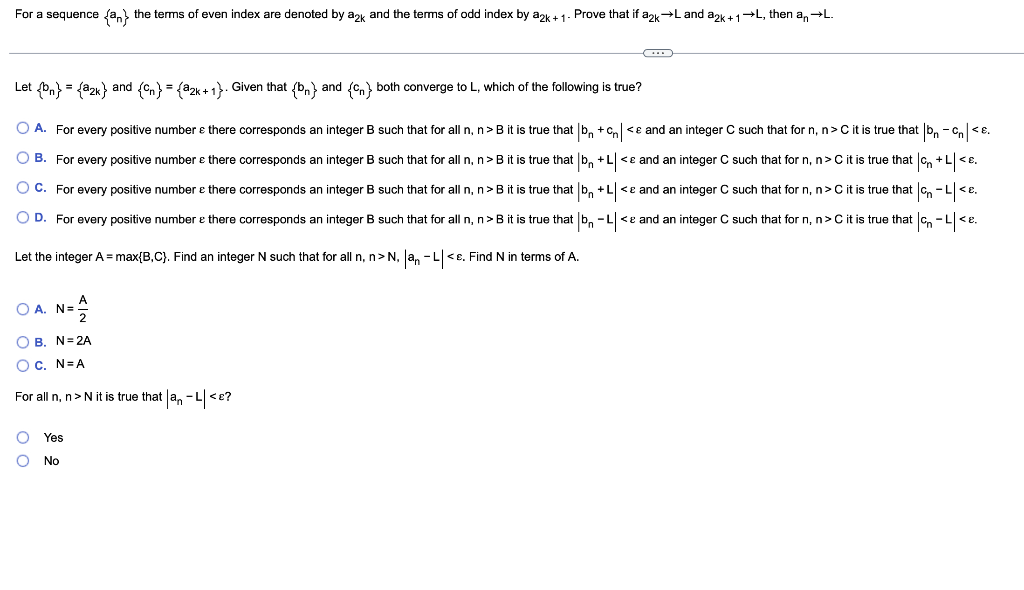 Solved For a sequence {an} the terms of even index are | Chegg.com