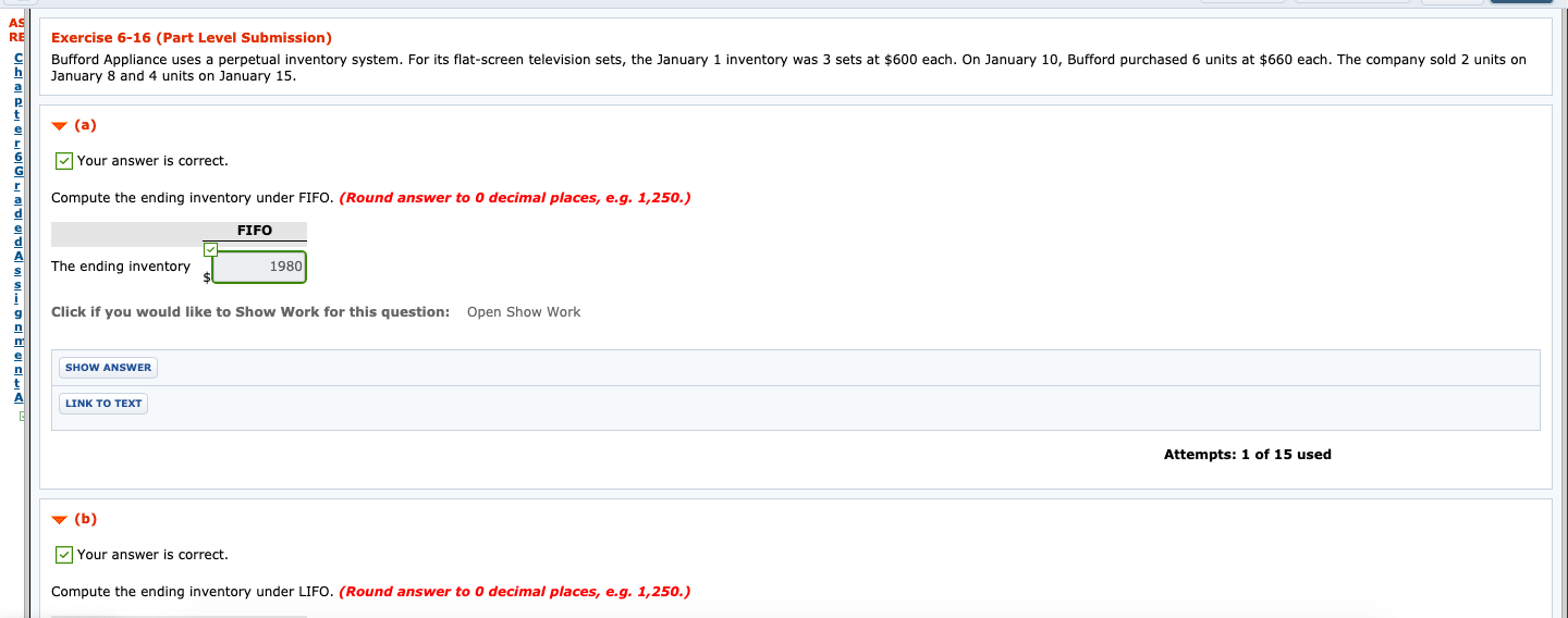 Solved Olca Exercise 6-16 (Part Level Submission) Bufford | Chegg.com