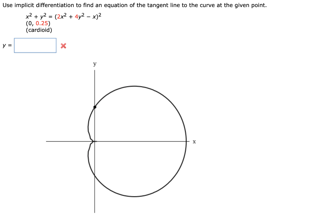 Solved Use implicit differentiation to find an equation of | Chegg.com