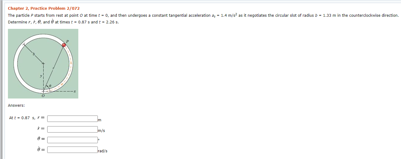 Solved Chapter 2, Practice Problem 2/072 The particle P | Chegg.com