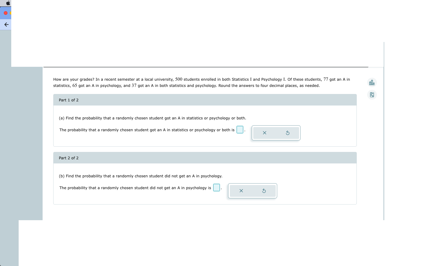 Solved How are your grades? In a recent semester at a local | Chegg.com
