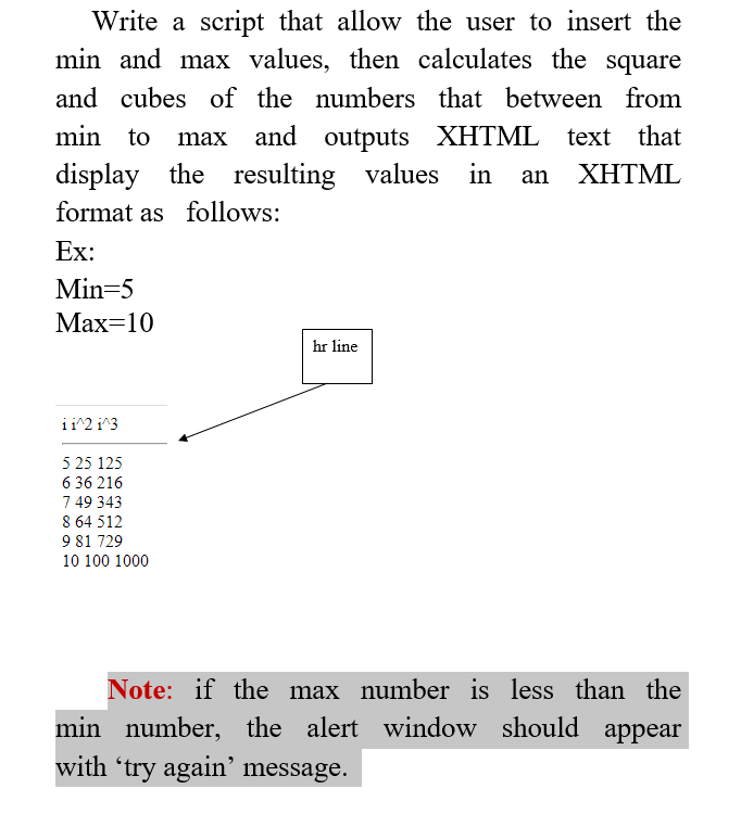 Solved Write a script that allow the user to insert the min | Chegg.com