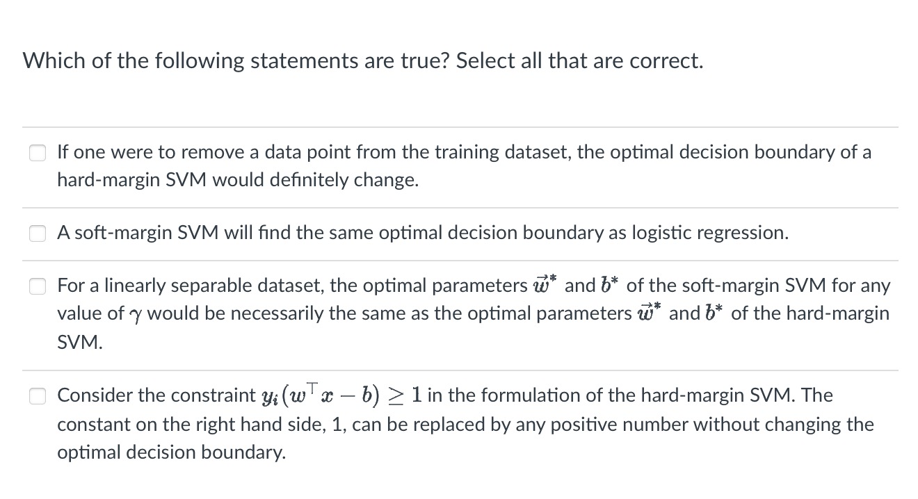 Solved Which of the following statements are true? Select | Chegg.com