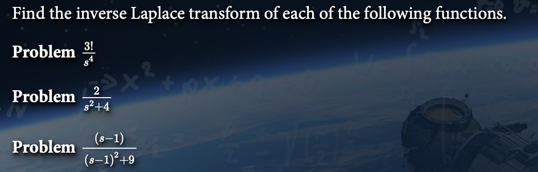 Find the inverse Laplace transform of ﻿each of ﻿the | Chegg.com