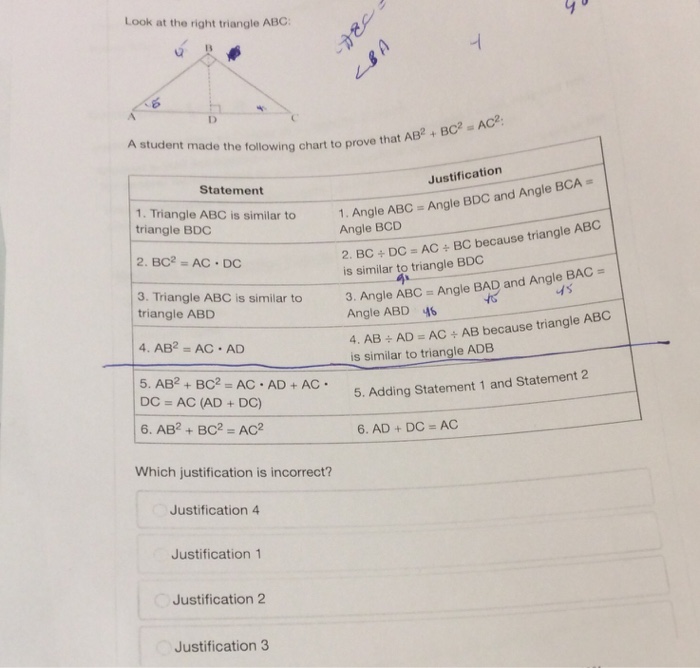 Solved Look at the tight Mangle ABC: A student made the | Chegg.com
