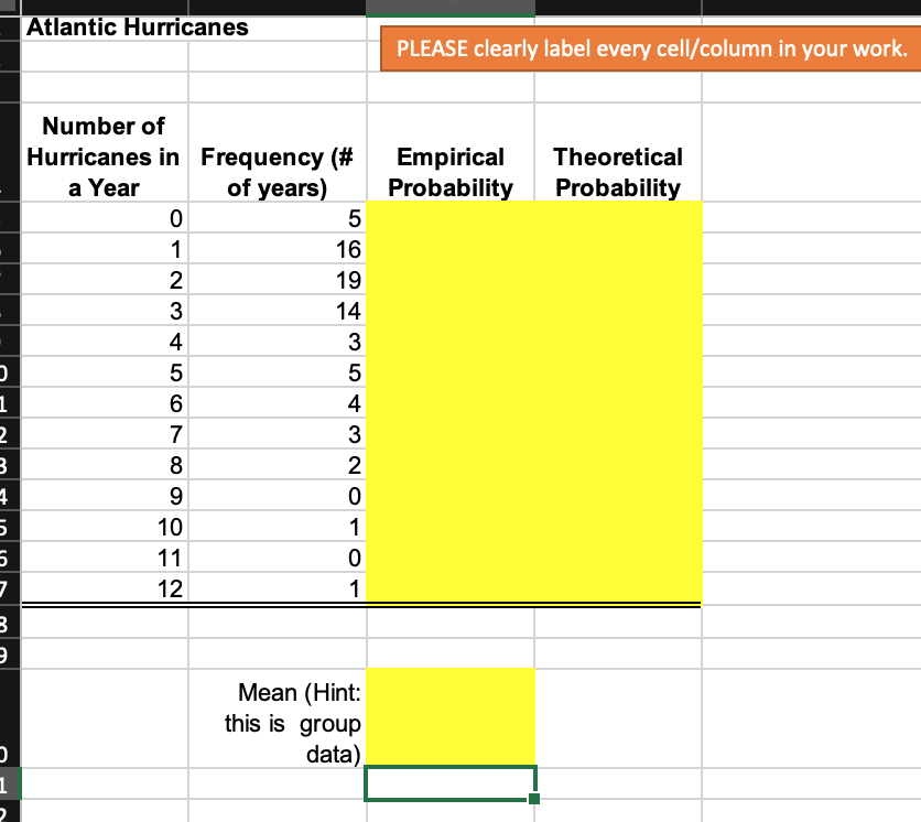 Solved Atlantic Hurricanes PLEASE clearly label every | Chegg.com