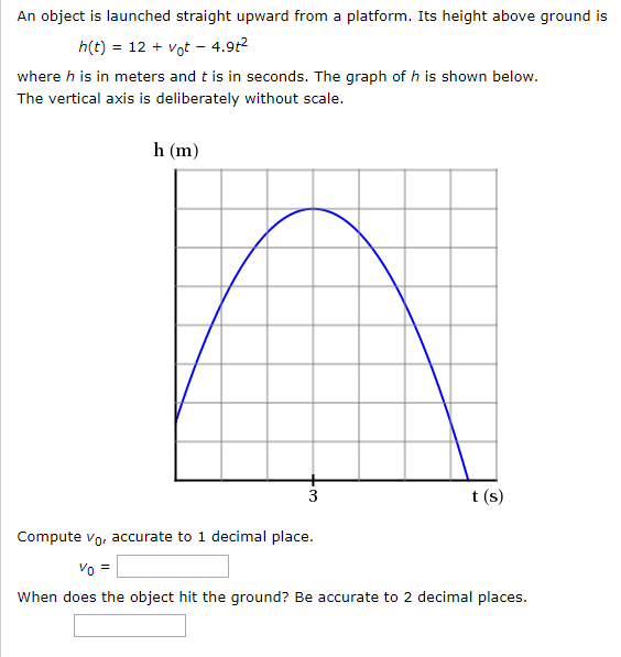 Solved An object is launched straight upward from a | Chegg.com