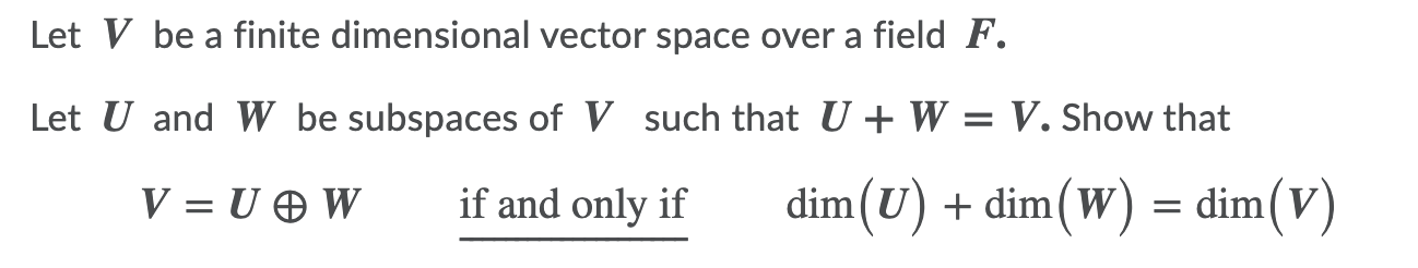 Solved Let V be a finite dimensional vector space over a | Chegg.com