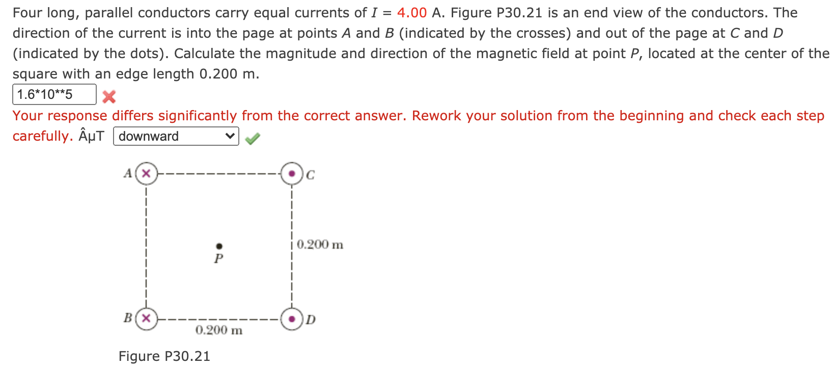 Solved Four long, parallel conductors carry equal currents | Chegg.com