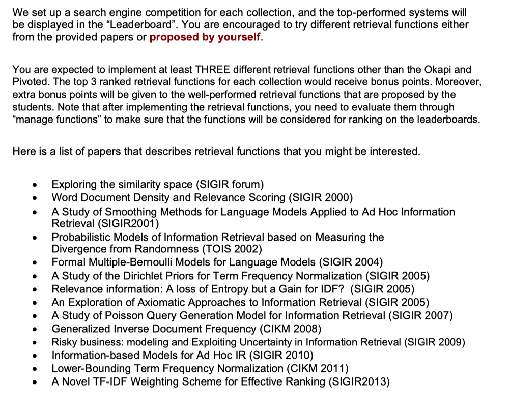 We set up a search engine competition for each | Chegg.com