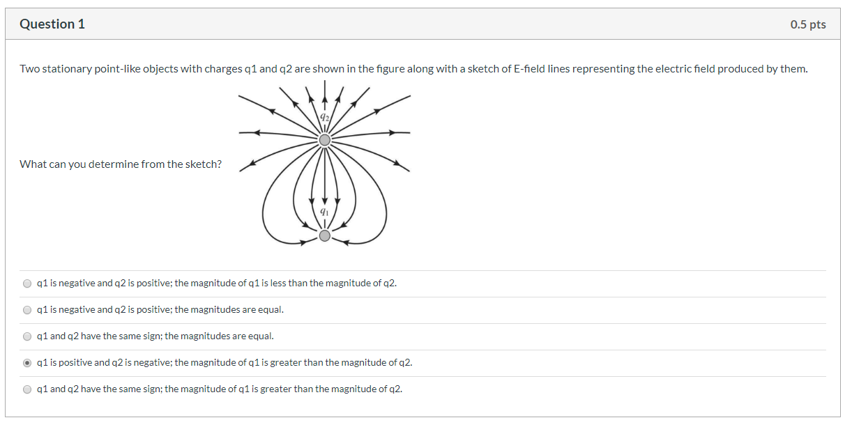 Solved Question 1 0.5 pts Two stationary point-like objects | Chegg.com