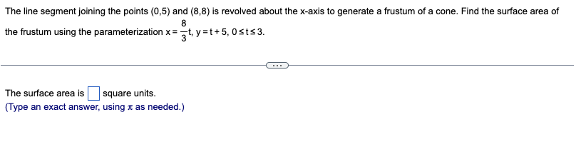 Solved The line segment joining the points (0,5) and (8,8) | Chegg.com