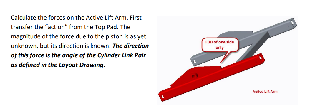 Calculate the forces on the Active Lift Arm. | Chegg.com