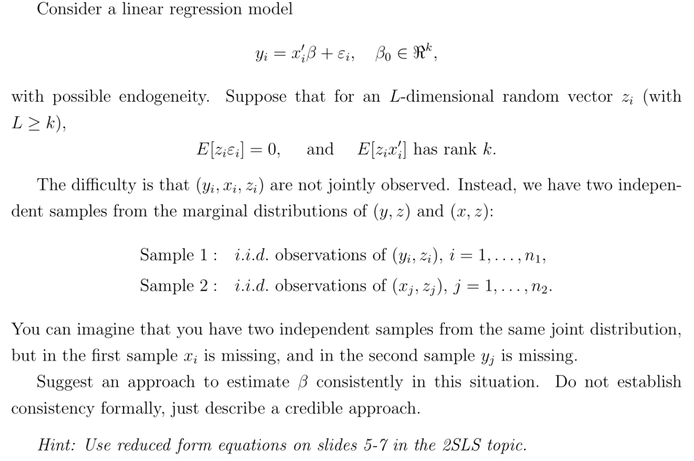 Solved Consider a linear regression model \\[ | Chegg.com