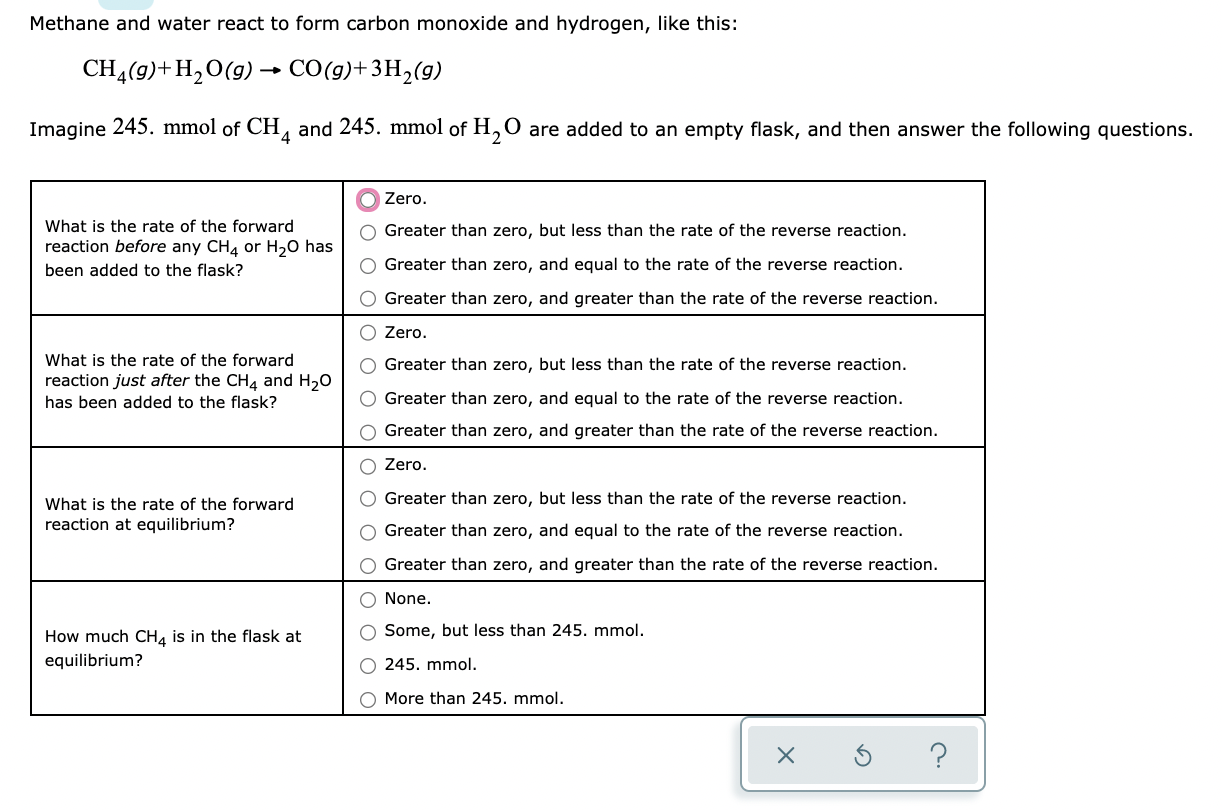 Solved Methane and water react to form carbon monoxide and | Chegg.com