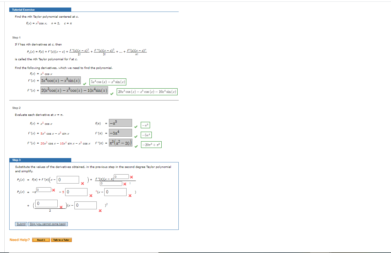 Solved Tutorial Exercise Find the nth Taylor polynomial | Chegg.com