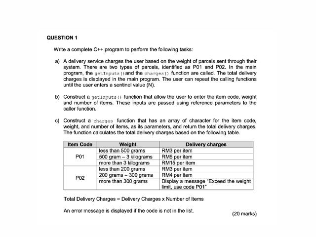 Solved QUESTION 1 Write a complete C++ program to perform | Chegg.com