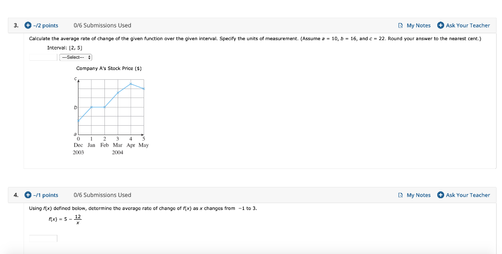 Solved 1. + -14 points 0/6 Submissions Used R My Notes Ask | Chegg.com