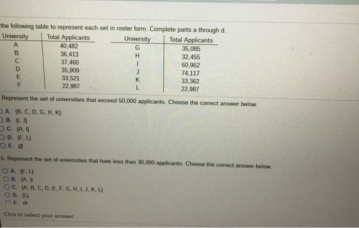 Solved the following table to represent each set in roster | Chegg.com