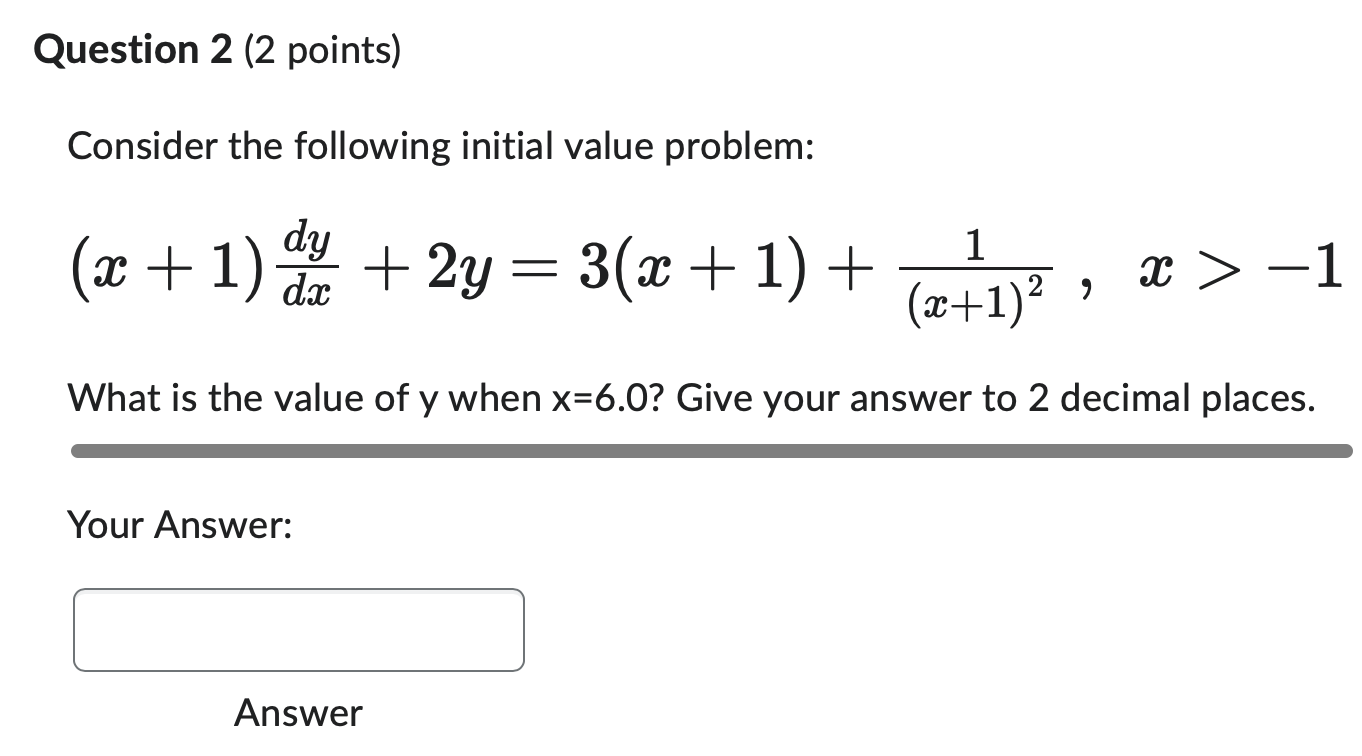 Solved Consider the following initial value problem: | Chegg.com