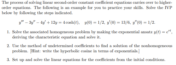 Solved The Process Of Solving Linear Second Order Constant 5514