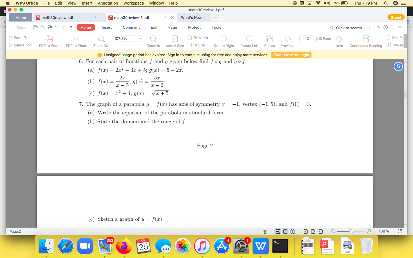 Solved WPS Office File Edit View Insert Annotation Workspace | Chegg.com