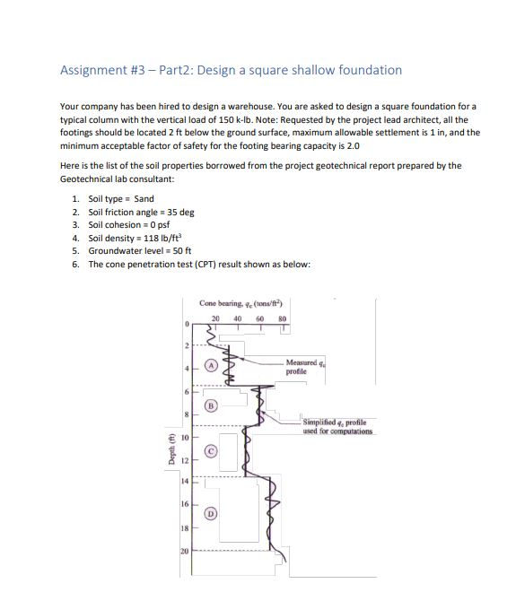Assignment #3 - Part2: Design a square shallow | Chegg.com