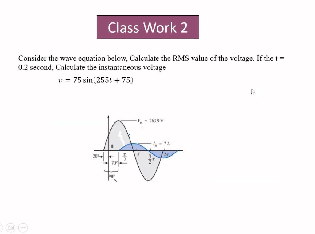 Solved Consider the wave equation below, Calculate the RMS | Chegg.com