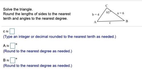 Solved Solve the following triangle. Round lengths of sides | Chegg.com