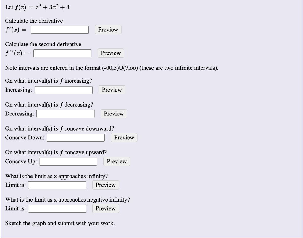 Solved Let f(x) = x3 + 3x2 + 3. Calculate the derivative | Chegg.com