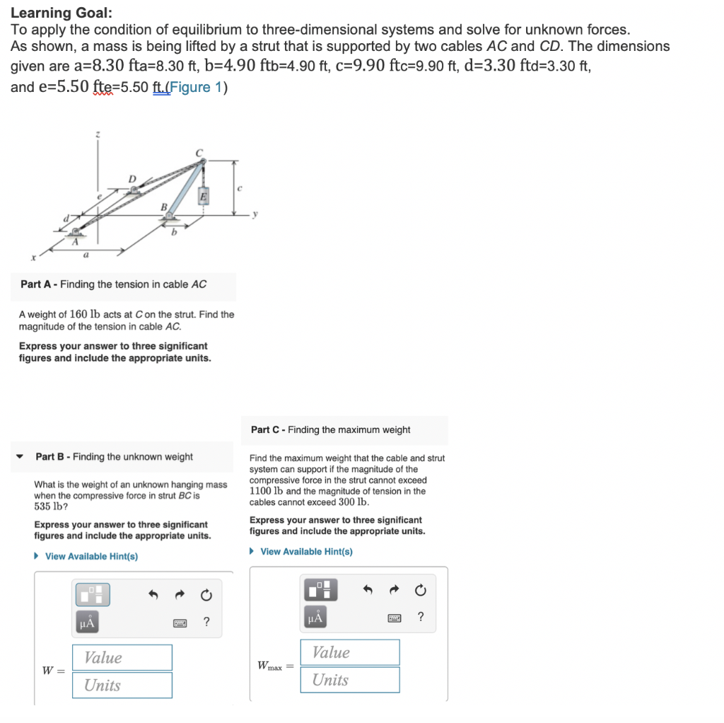 Solved Learning Goal: To apply the condition of equilibrium | Chegg.com
