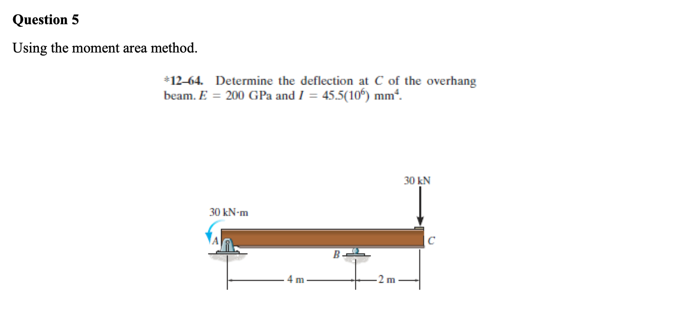 Solved Use the moment area method to determine the | Chegg.com Solved Use the moment area method to determine the | Chegg.com