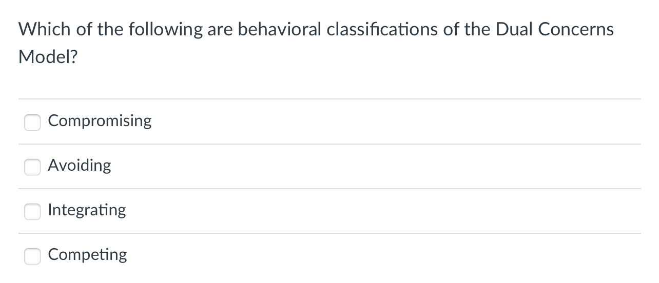 Solved Which of the following are behavioral classifications | Chegg.com