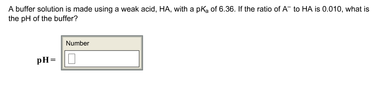 Solved A buffer solution is made using a weak acid, HA, with | Chegg.com