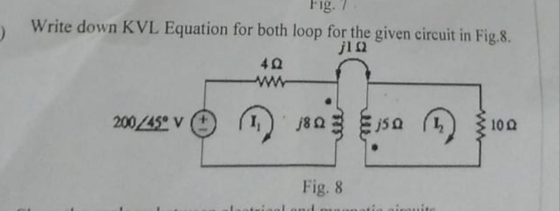 Solved Write down KVL Equation for both loop for the given | Chegg.com