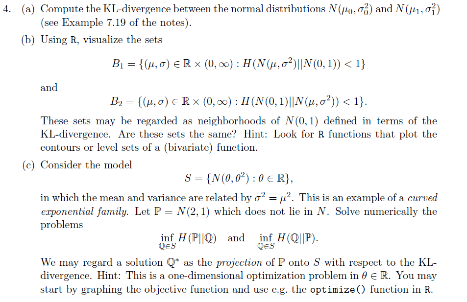 Solved (a) Compute the KL-divergence between the normal | Chegg.com