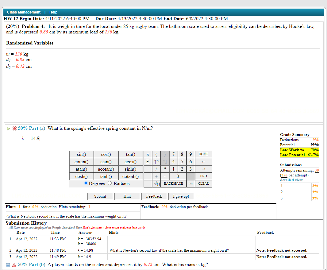 Solved Class Management | Help HW 12 Begin Date: 4/11/2022 | Chegg.com