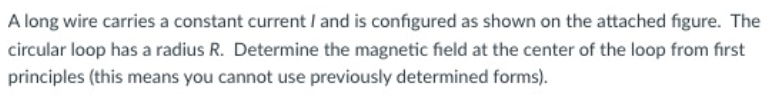 Solved A long wire carries a constant current I and is | Chegg.com