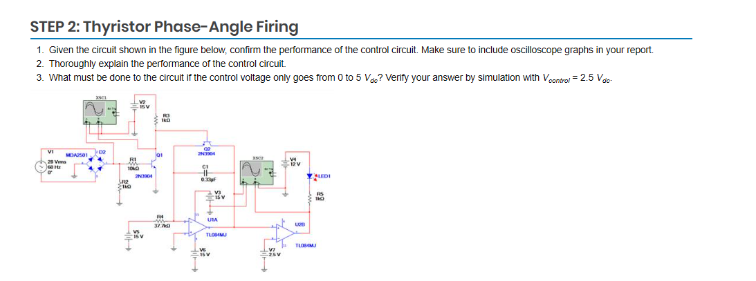 Step 2 Thyristor Phase Angle Firing 1 Given The 6811