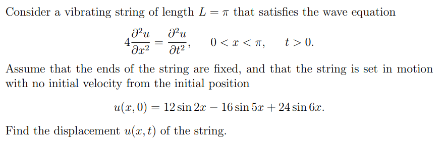 Solved Consider a vibrating string of length L = that | Chegg.com