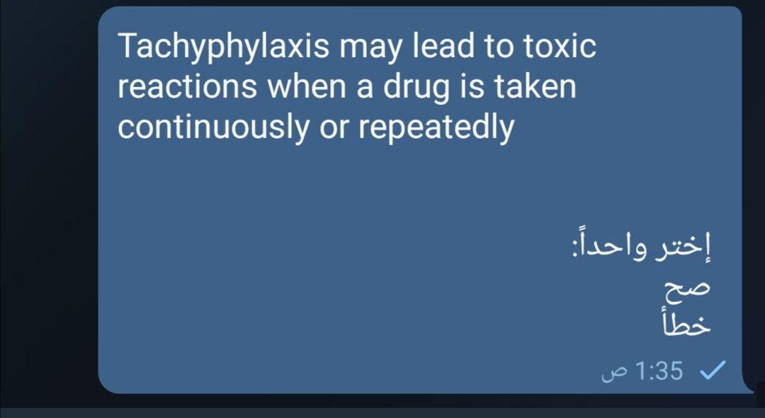Solved Tachyphylaxis may lead to toxic reactions when a drug | Chegg.com