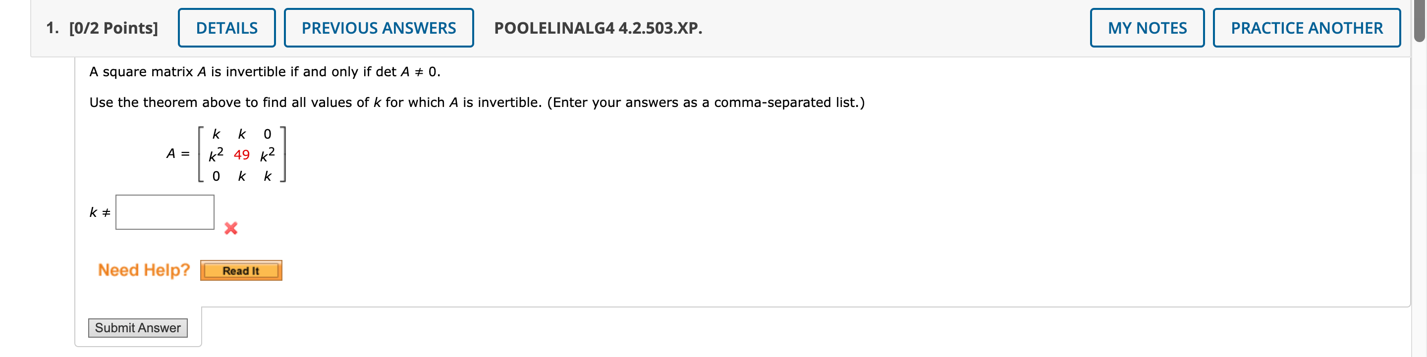 Solved 1. [0/2 Points] DETAILS PREVIOUS ANSWERS POOLELINALG4 | Chegg.com