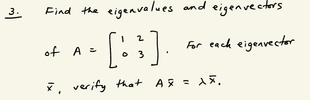 Solved 3. Find the eigenvalues and eigen vectors of A [:] | Chegg.com