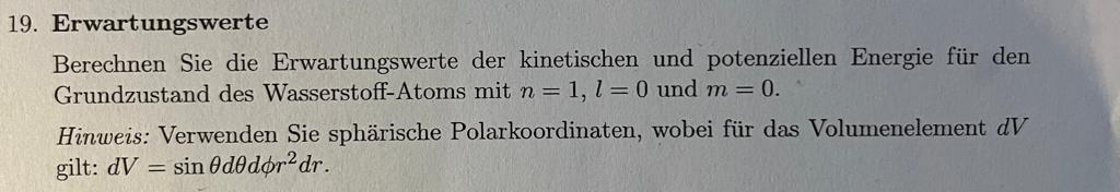 Solved Calculate The Expectation Value For The Kinetic And